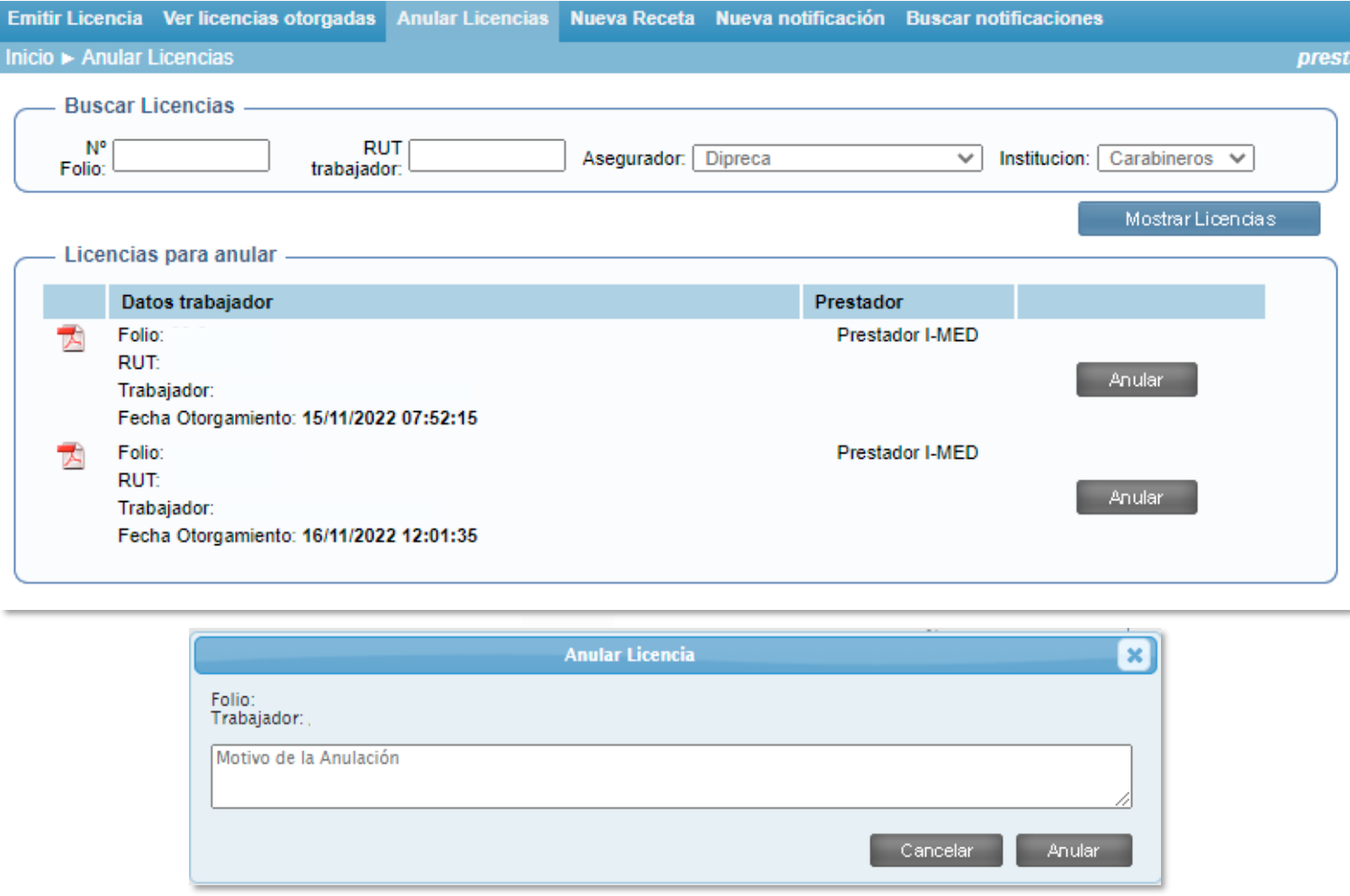 ¿Cómo anulo una Licencia Médica Electrónica? | Ayuda imed