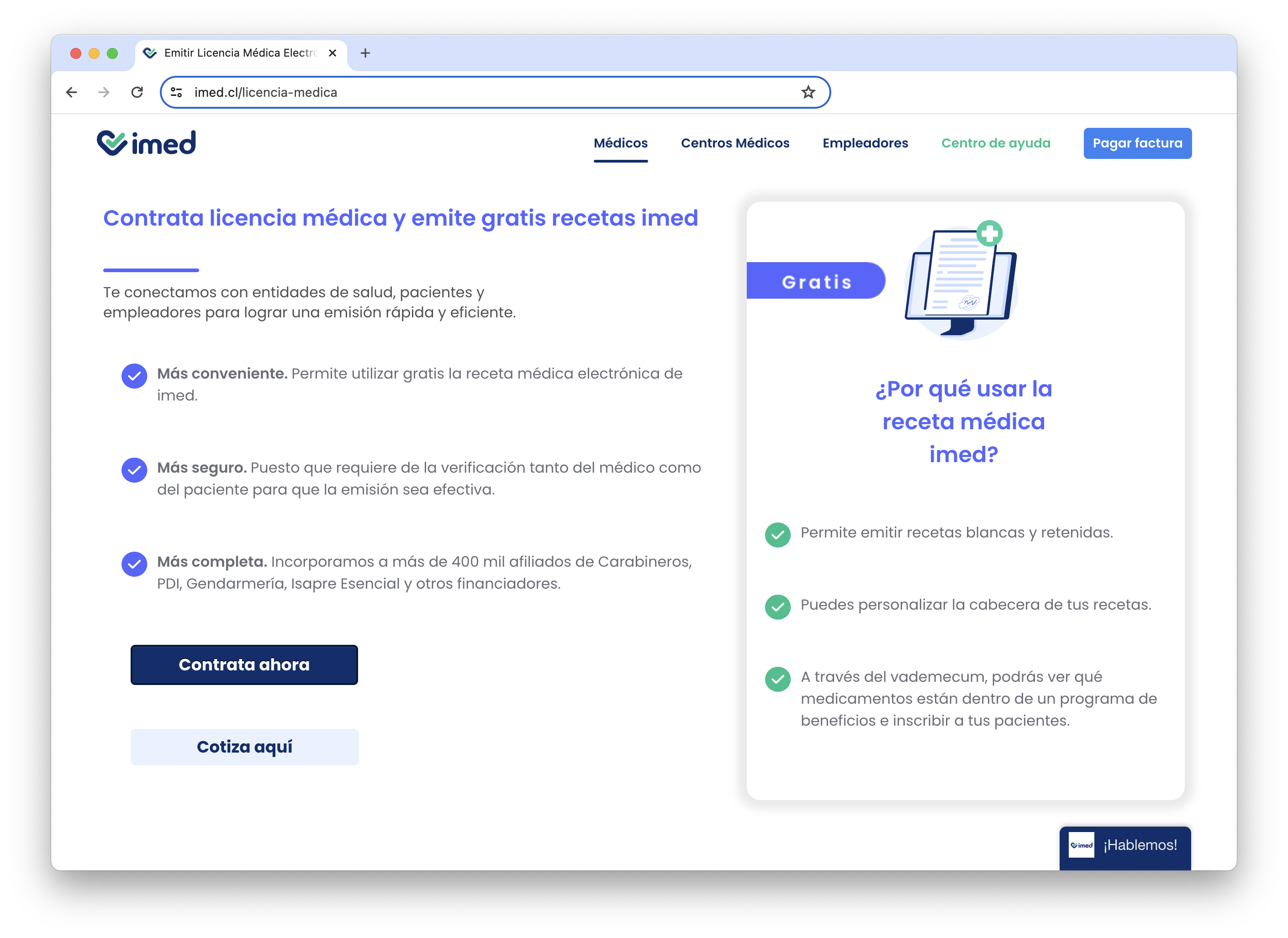 ¿Cómo contratar el servicio de licencia médica imed? | Ayuda imed